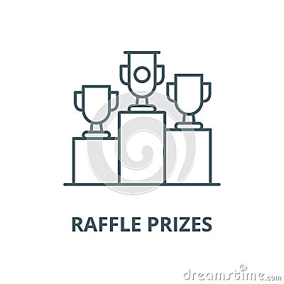 Raffle Prizes Vector Line Icon, Linear Concept, Outline Sign, Symbol ...