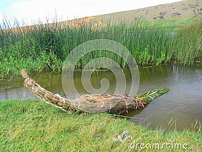 A Raft Made Of Reeds. River Bed Stock Image | CartoonDealer.com #205380733