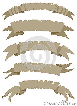 Blank Ragged And Tattered Banners Vector Graphic Illustration Set ...