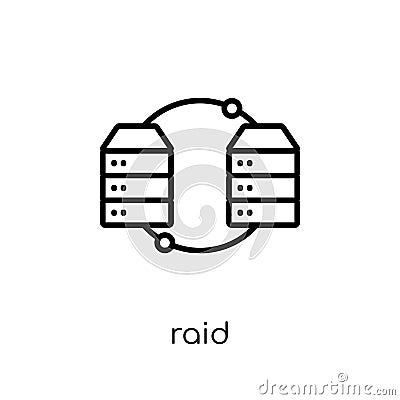 Raid Icon. Trendy Modern Flat Linear Vector Raid Icon On White B ...