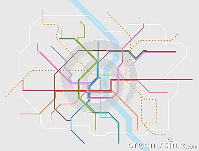 Rail Network Map Of Cologne,Germany Vector Illustration | CartoonDealer ...