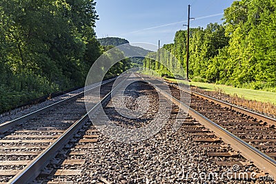 Railroad Double Track Mainline Stock Photo - Image: 75137960