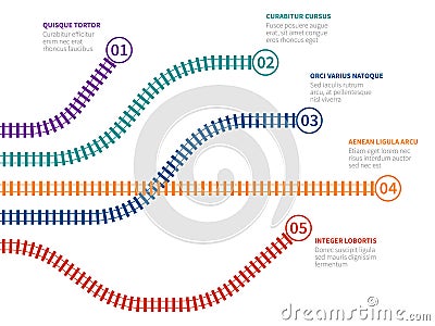Railroad Tracks Infographic. Rail Tracking Option Chart, Step Flowchart ...