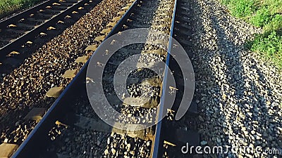 The Railroad Tracks. View from Above Stock Footage - Video of cloud ...
