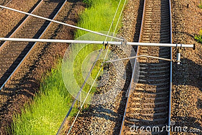Railway Overhead Contact System Royalty-Free Stock Photo ...