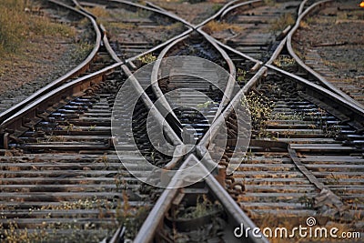 The Railway Track Merging, Set Of Points On Railway Train Track Royalty ...