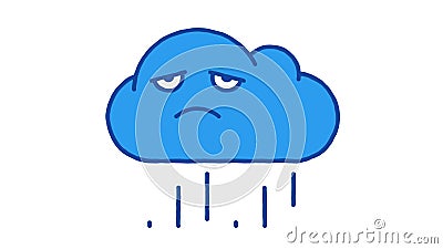 Rain Cloud Sad. Alpha Channel Stock Footage - Video of atmospheric ...