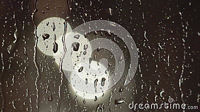 Rain on the Window at Night Stock Footage - Video of storm, motion ...