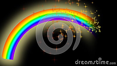 Rainbow with Alpha Channel - Glow and Stardust Stock Video - Video of ...