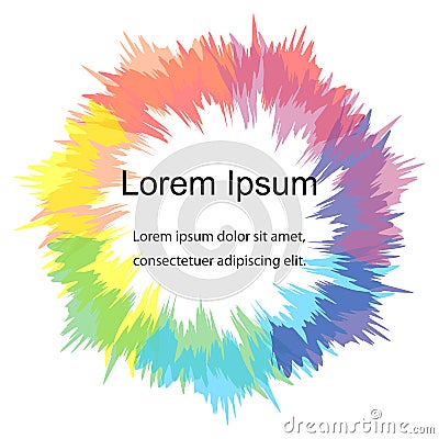 Rainbow Colored Circle With Ragged Edges. Template For Banners, Badges ...