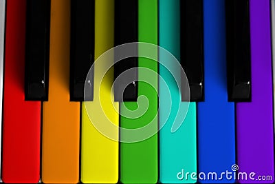 Rainbow Colored Piano Stock Image - Image: 13157551
