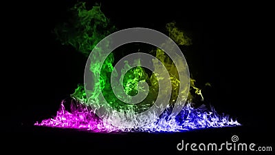 Rainbow Fire Flame Burn Loop Stock Video - Video of loop, explosion ...