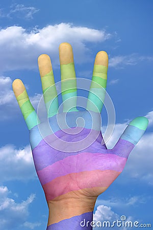 Rainbow Hand Royalty-Free Stock Photography | CartoonDealer.com #4102757