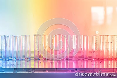 Rainbow Laboratory Test Tubes, Blurred Background, Color Laboratory ...