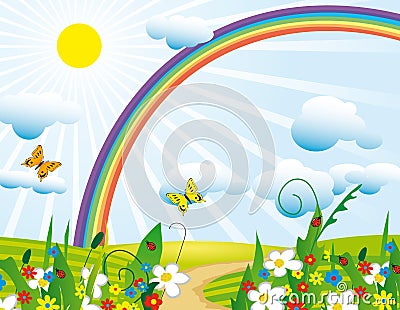 Cartoon: rainbow stock vector. Illustration of colors, draw - 686719