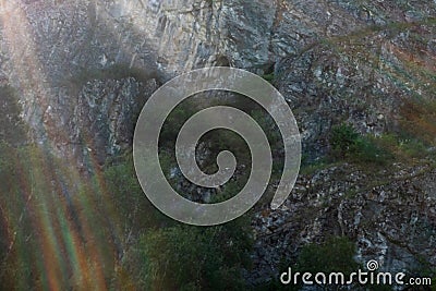 Rainbow Rays Of Sun. Natural Diffraction, Dispersion. Resulting In ...