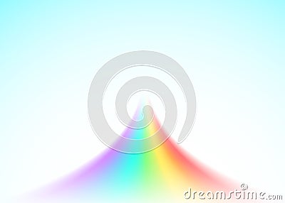 Rainbow Road On Light Blue Background. Realistic Rain Arch Cartoon ...