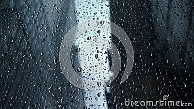 Raindrops On Window In City Rainstorm Stock Video - Video of video ...