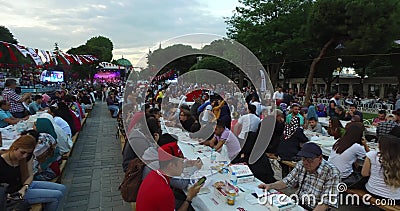 Ramadan Celebration in Istanbul on Sultanahmet Square Stock Footage ...
