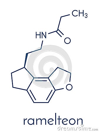 Ramelteon Insomnia Drug Molecule. Skeletal Formula. Cartoon Vector ...