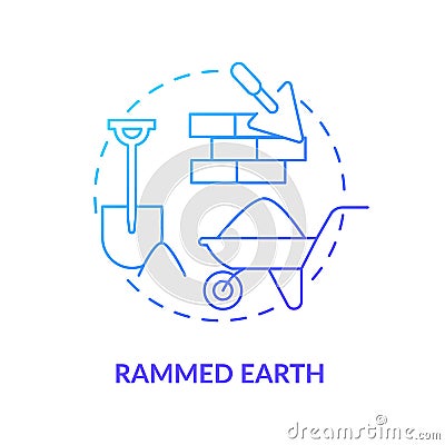 Rammed Earth Blue Gradient Concept Icon Vector Illustration ...