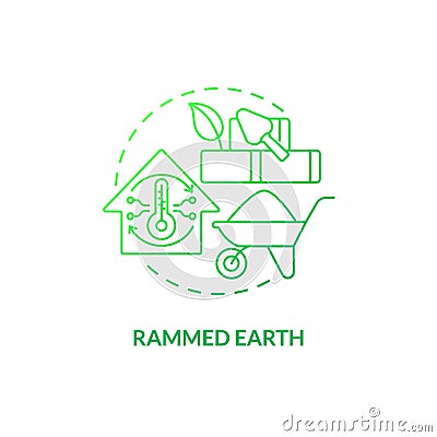 Rammed Earth Green Gradient Concept Icon Cartoon Vector | CartoonDealer ...