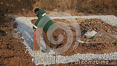 Ramming foundation stock video. Video of concrete, action - 43393821