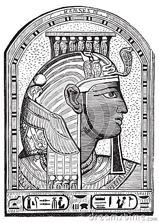 Ramses II. Set Of Egyptian Labels And Elements. Vector Set Illustration ...