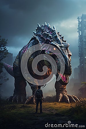 Dinosaurs Rampage In The Modern City Royalty-Free Stock Photography ...