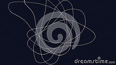 Random Movement White Lines. Abstract Animated Outline. Dark Background ...