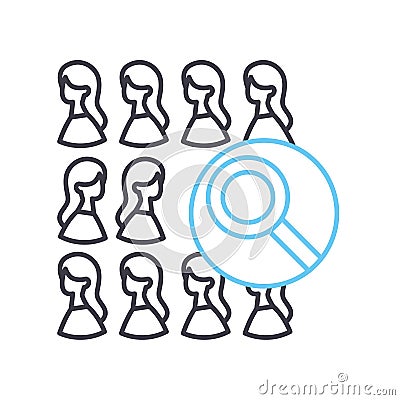 Random Sampling Line Icon, Outline Symbol, Vector Illustration, Concept ...
