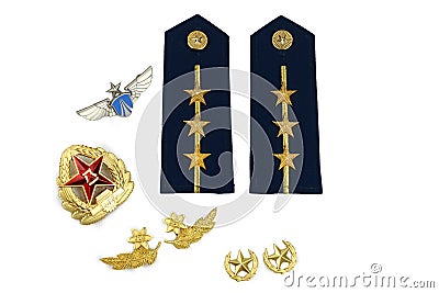 Ranks And Symbols Of Chinese Air Force Stock Images - Image: 20048714