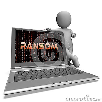Ransom Computer Hacker Data Extortion 3d Rendering Stock Image ...