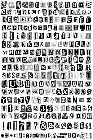 Ransom Letters Cut Out Vector Letters Alphabet | CartoonDealer.com ...