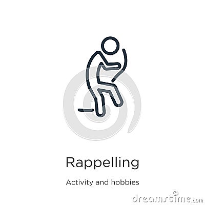 Rappelling Icon. Thin Linear Rappelling Outline Icon Isolated On White ...