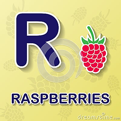 Raspberrie Alphabet Background Cartoon Vector | CartoonDealer.com #90564693