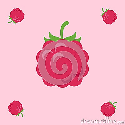 Raspberry Fruit Seamless For Pattern Fabric, Simple Raspberry Fruit ...