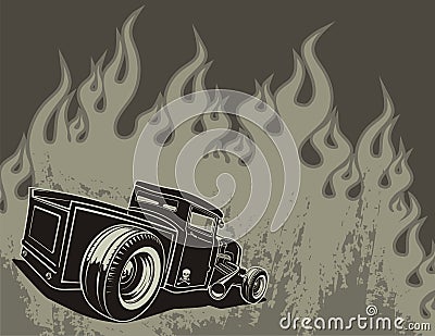 Rat Rod On A Background Cartoon Vector | CartoonDealer.com #12523945