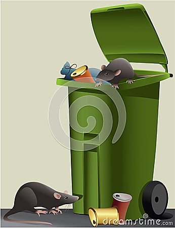 Rats In The Rubbish Dump Cartoon Vector | CartoonDealer.com #29594077