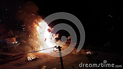 Ravana Effigy Burning At Dussehra Festival In Rishikesh Stock Footage ...