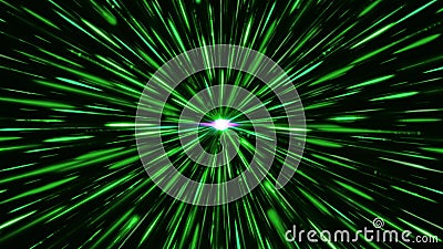 Rays Move To Central Point. Animation. Bright Dot in Center Absorbs ...