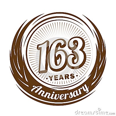 163years Anniversary. Elegant Anniversary Design. 163rd Logo. Vector ...