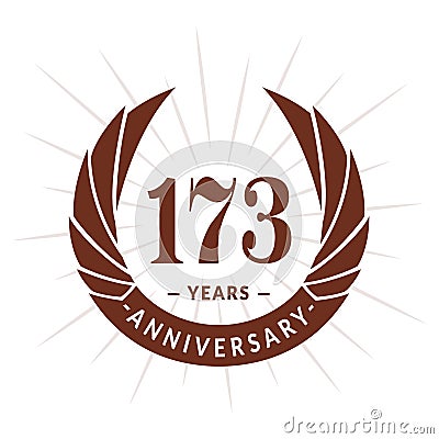 173 Years Anniversary Design Template. Elegant Anniversary Logo Design ...