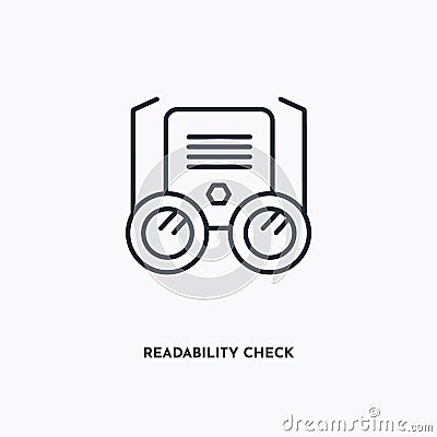 Readability Check Outline Icon. Simple Linear Element Illustration ...