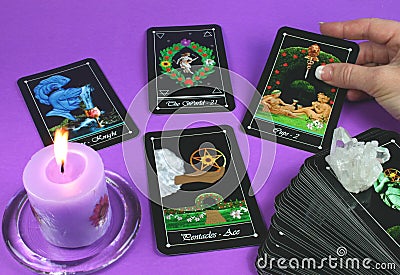 Reading Tarot Cards Royalty Free Stock Photo - Image: 263815
