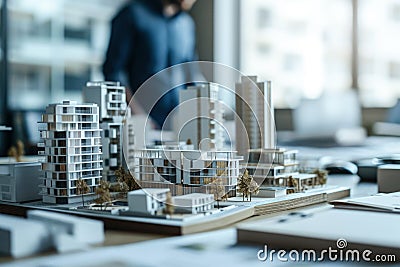 Real Estate Development. Architect Working On New Modern Apartment ...