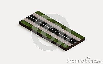 Realistic Asphalt Road Cross Section Diagram In 3d View Stock ...