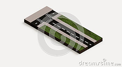 Realistic Asphalt Road Structure Cross Section Diagram In Axonometric ...
