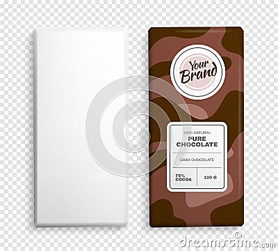 Realistic Chocolate Bar Template Vector Illustration | CartoonDealer ...