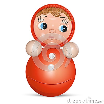 Realistic Colored Roly-poly Doll Toy Vector Illustration, Isolated ...